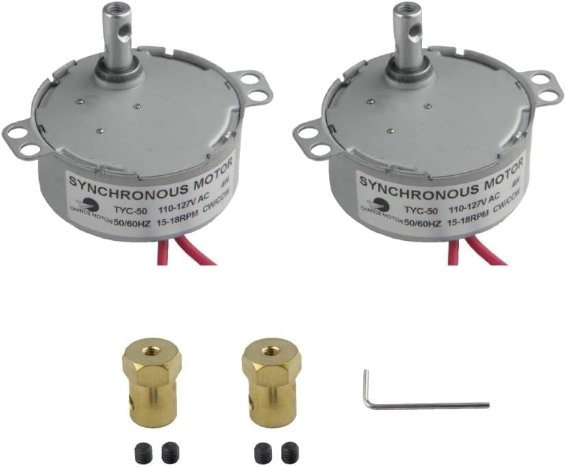 CHANCS 2PCS TYC-50 110V Synchronous Motor 15-18RPM with Electric Motor ...