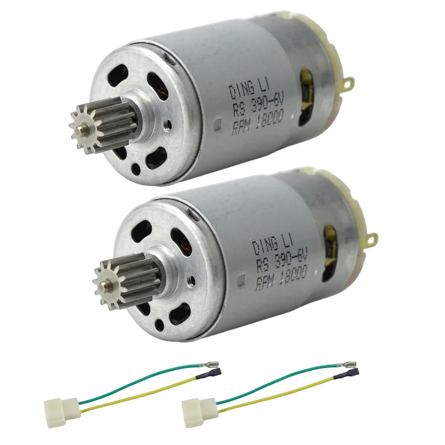 CHANCS 2PCSRS390 Electric Motor DC 6V 18000RPM 12 Gear Teeth for Toy ...