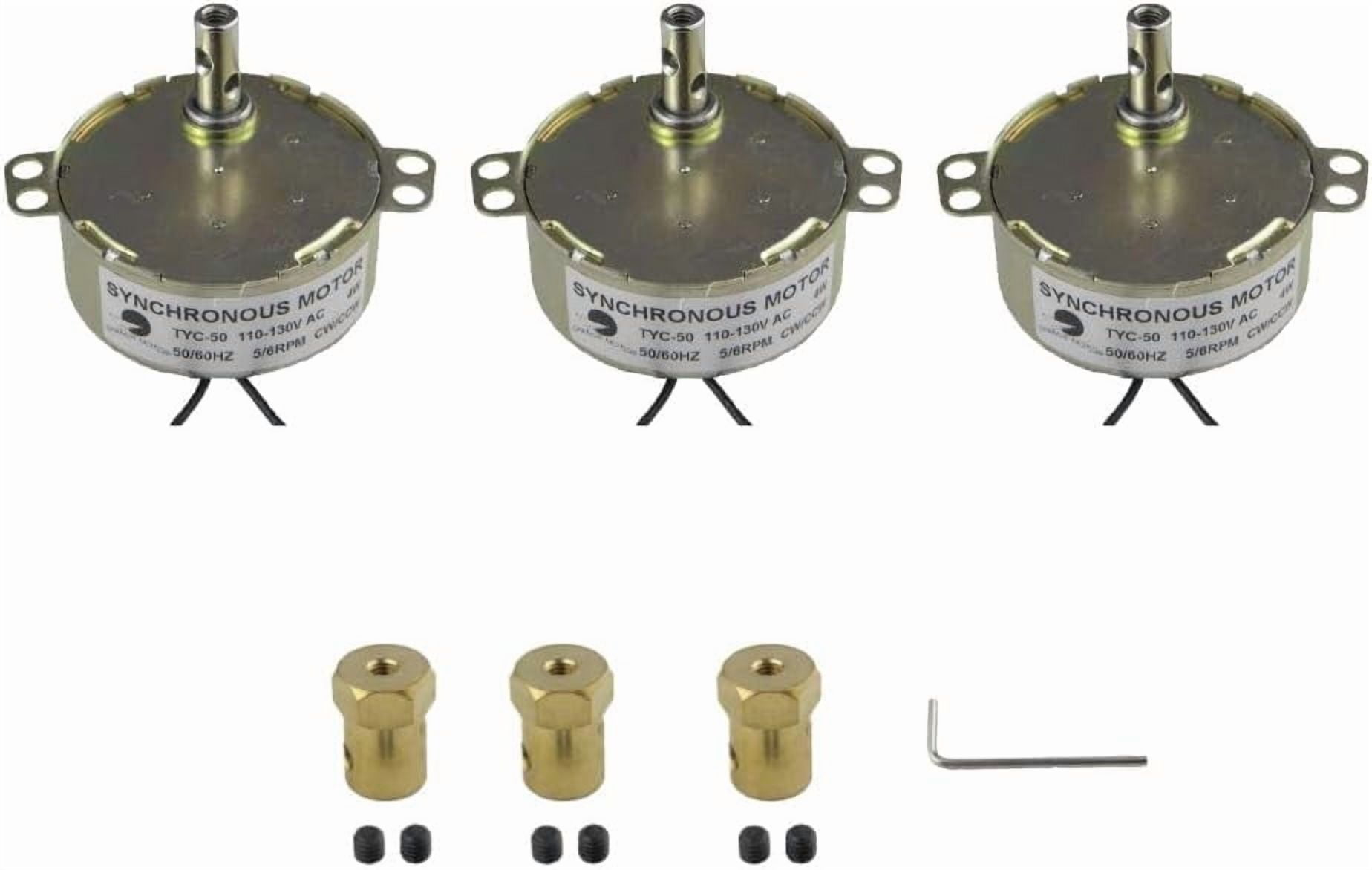 CHANCS 3PCS Synchron Motor Turntable Motor TYC-50 5-6RPM 110V 60HZ with ...