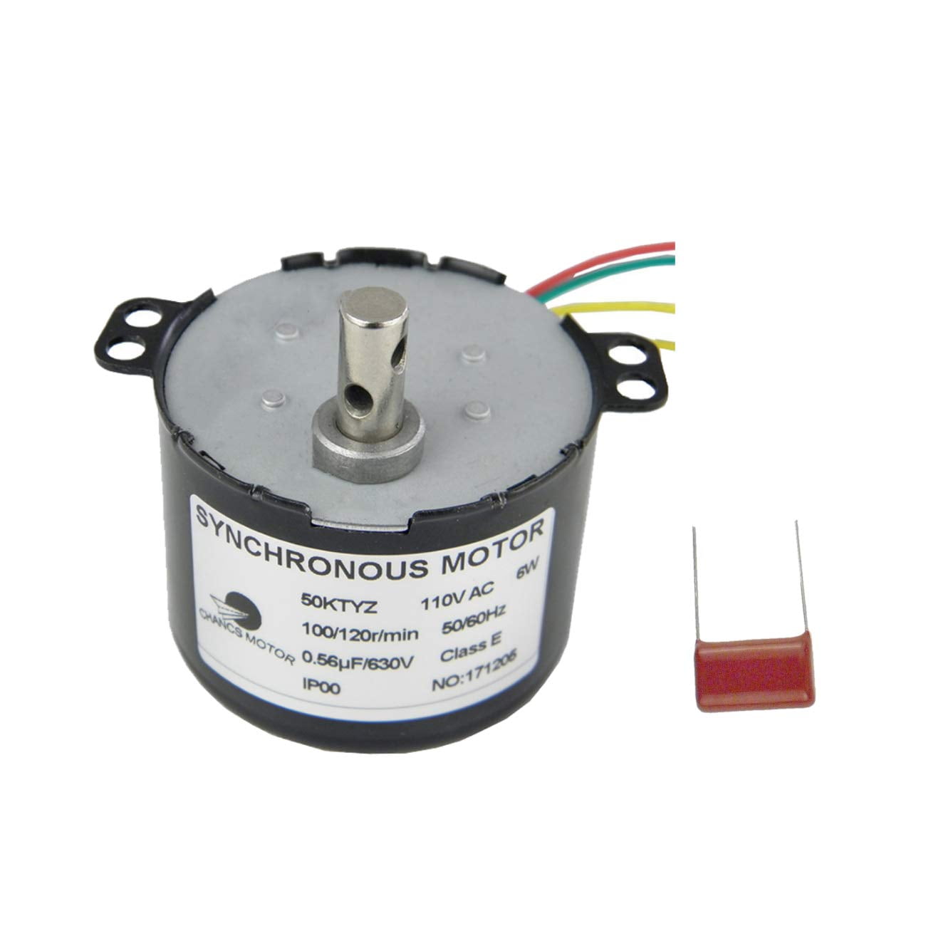 CHANCS 50KTYZ Synchronous Gear Motor 100/120RPM 110V 6W Electric Motor CW/CCW Permanent Magnet ...