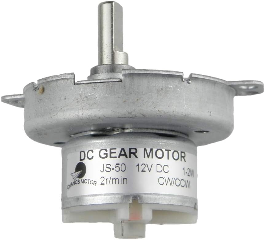 CHANCS D-Shaft Gear Electric Motor JS-50 12V DC 2RPM CW/CCW Slow Speed ...
