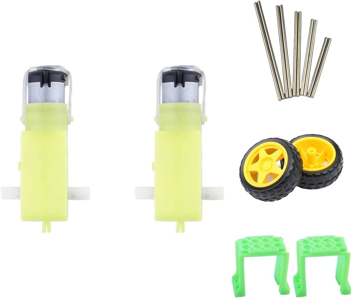 CHANCS DC Gear Motor 1:48 2pcs Double Shaft for DIY Smart Car Chassis ...
