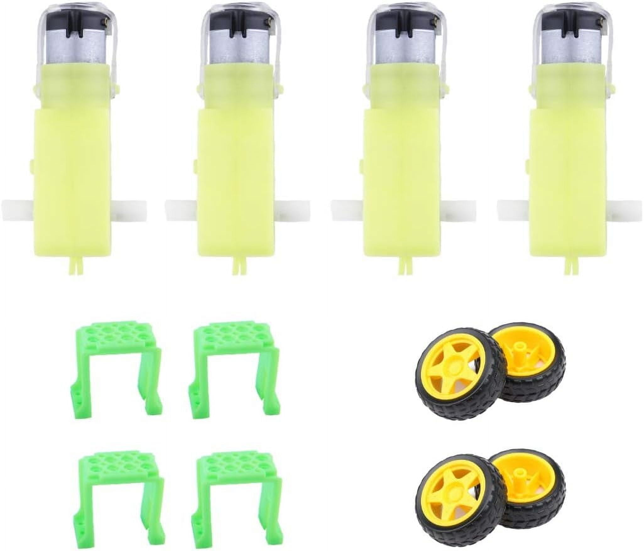 CHANCS DC Gear Motor 4pcs Double Shaft for Arduino Robot Remote Control ...