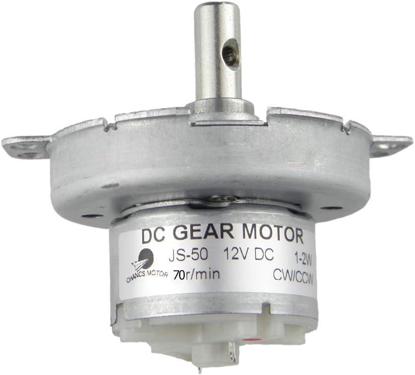 CHANCS JS-50 12V DC 70RPM Slow Speed Motor CW/CCW Gear Electric Motor ...