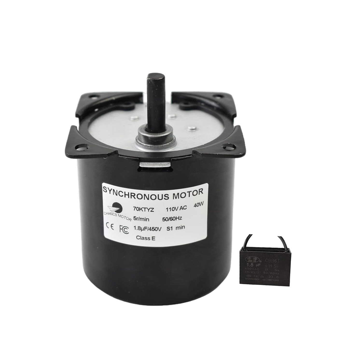CHANCS Low Speed Geared Motor 70KTYZ 110V AC 5RPM CW/CCW Mini Gearbox ...