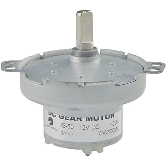 CHANCS Metal Outer Reduction Gear Box DC 12V JS-50 3RPM D-Shaft CW/CCW ...
