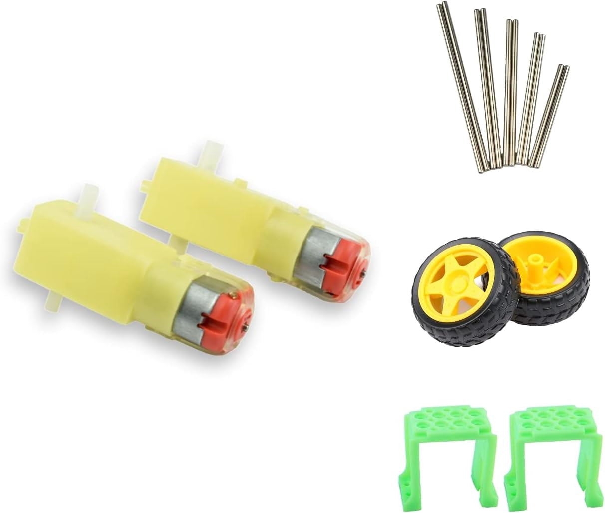 CHANCS Mini DC Motor Double Motor 3V 36RPM 6V 72RPM Geared DC Motor ...