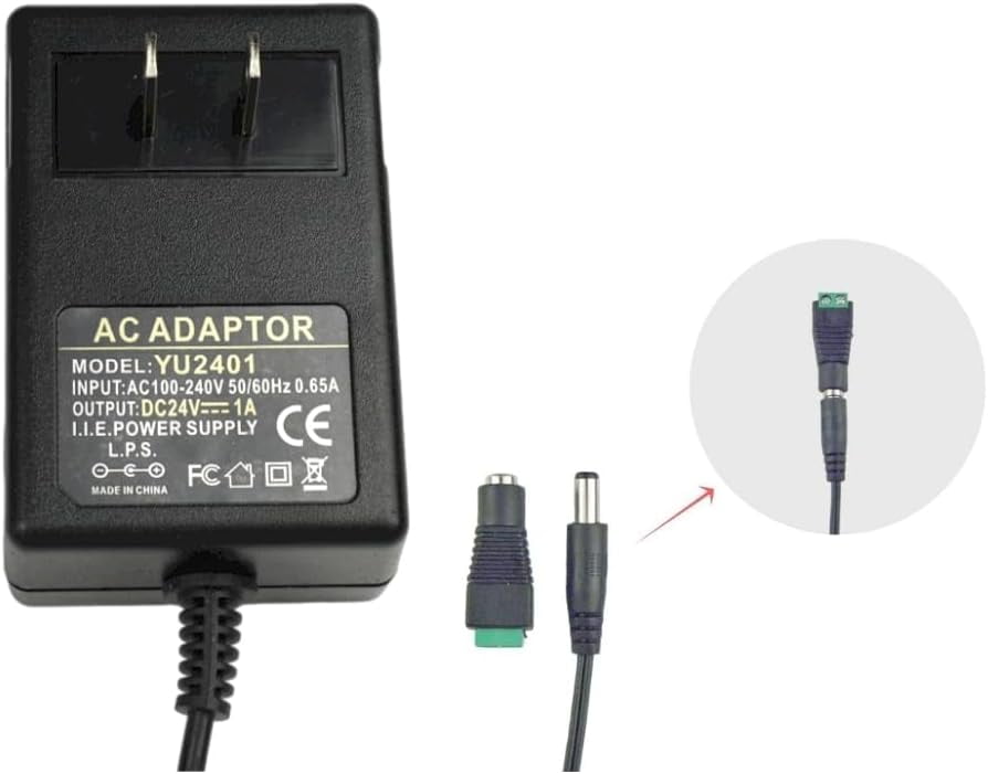 CHANCS Power Adapter Output DC 24V 1A Input AC 100-240V DC Power Supply ...