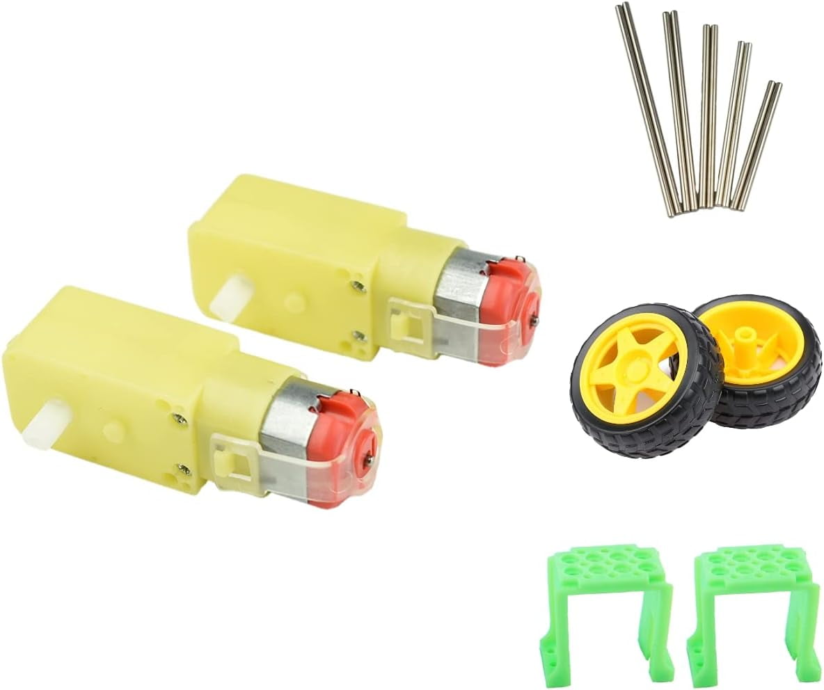 CHANCS Single Shaft Motor Mini DC Motor 3-6V with The Wheel Smart Car ...