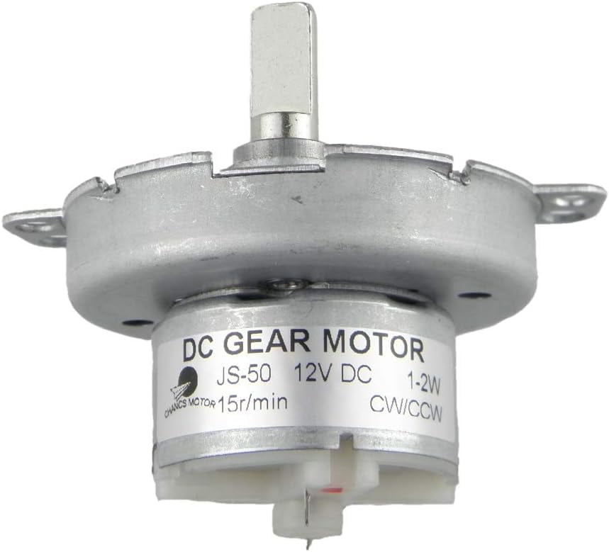 CHANCS Slow Speed Motor Gear Synchro Motor DC 12V JS-50 15RPM D-Shaft ...
