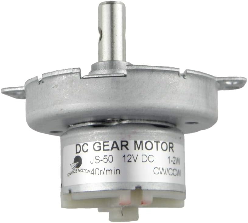 CHANCS Slow Speed Motor JS-50 12V DC 40RPM CW/CCW Brushed DC Motor Gear ...
