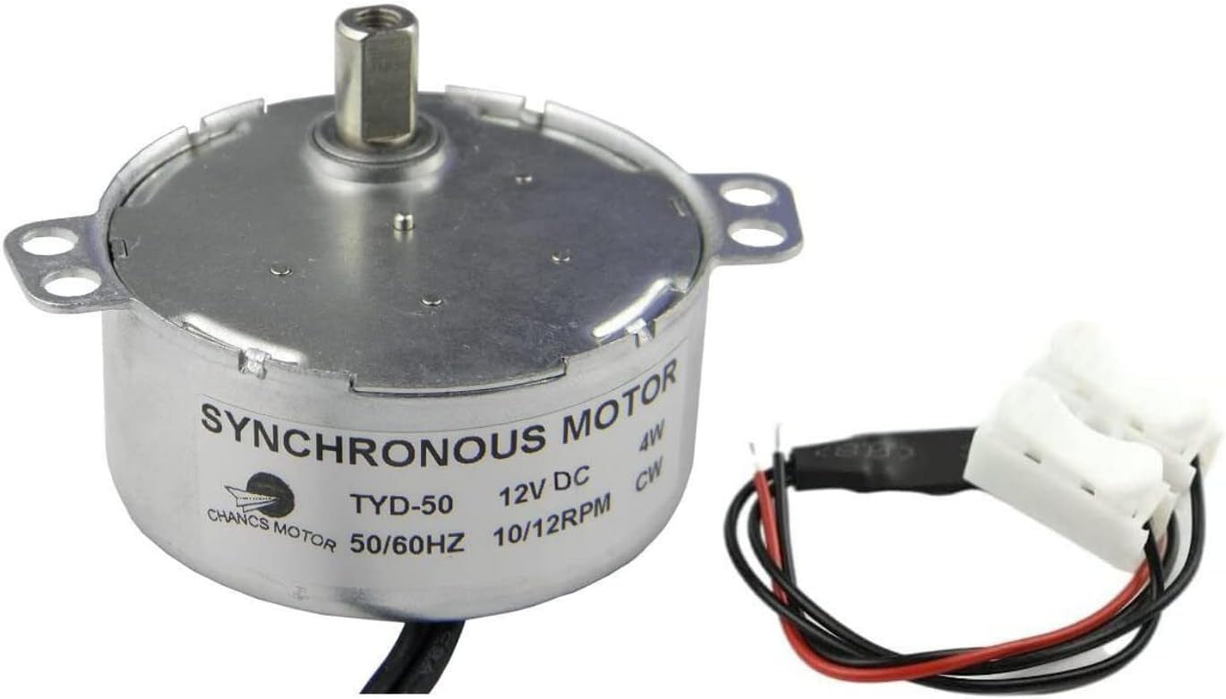CHANCS Synchronous Motor Micro Motor TYD-50 12V DC 10-12RPM Shaft 11mm ...