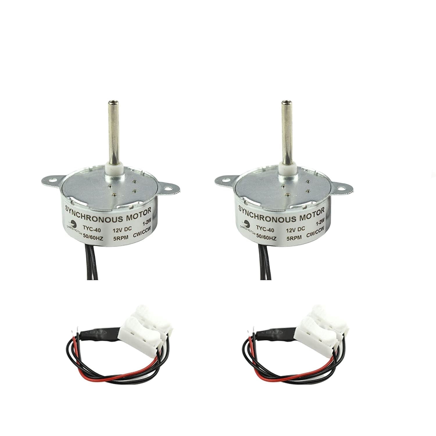 CHANCS Synchronous Motor TYC-40 DC 12V 5RPM Inner-Shaft Length 33mm for ...