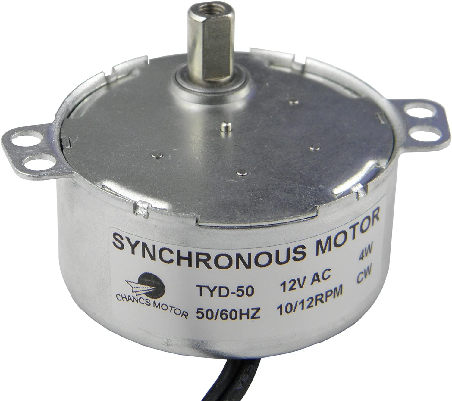 CHANCS Synchronous Synchron Motor TYD-50 12V AC 10-12RPM Flush Shaft ...