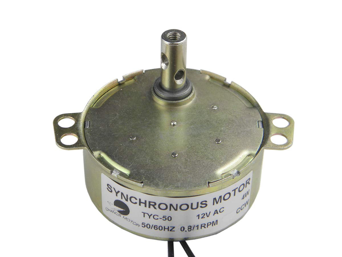 CHANCS TYC-50 Synchronous Gear Motor 12V AC 0.8/1RPM 4W Solid Shaft CCW ...