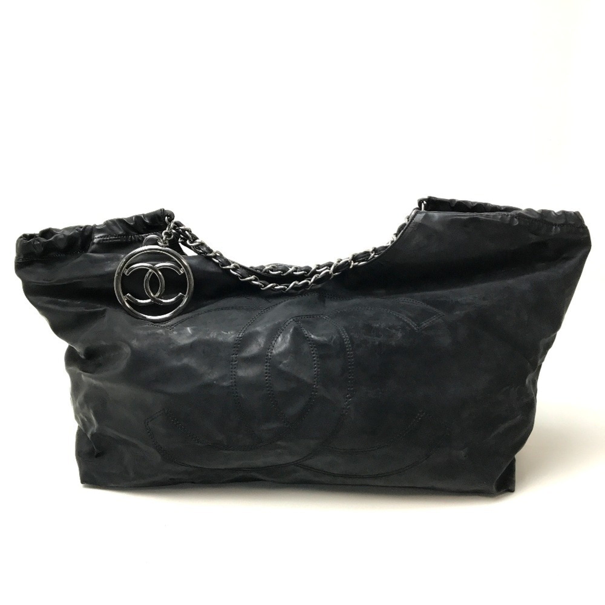 Pre-Owned CHANEL Coco Cabas PM Chain Shoulder Bag Tote Patent Leather ...