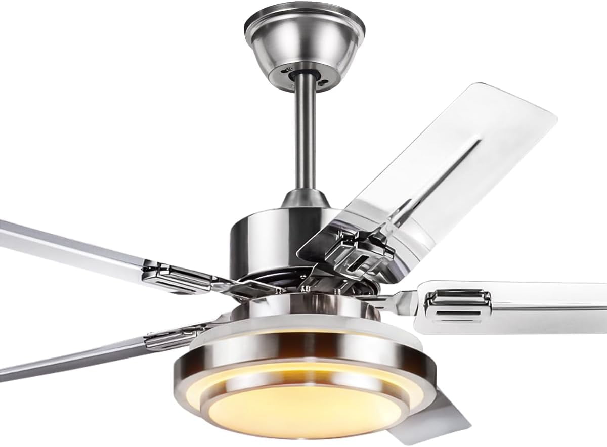MORE CHANGE Modern Indoor Ceiling Fan with Light Remote Control, 52 ...