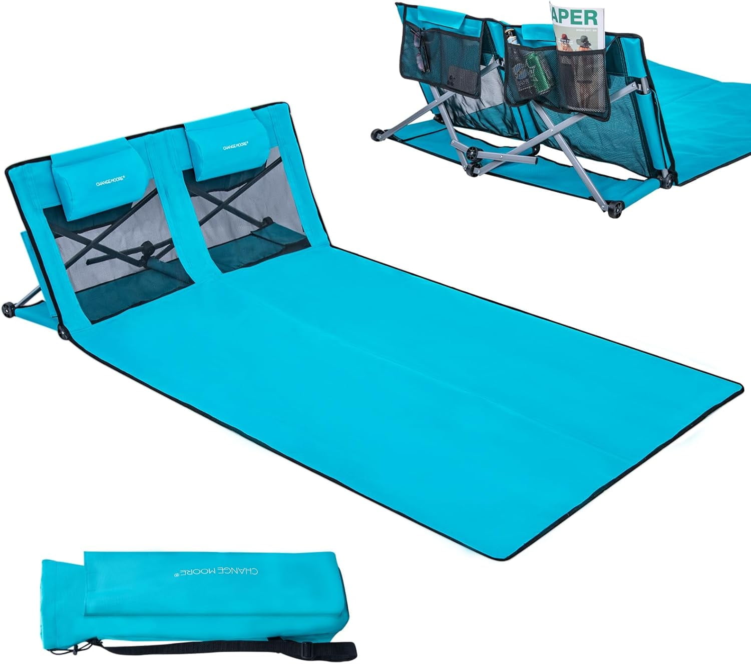 CHANGEMOORE Beach Mat Lounge Chair for Adults Foldable, Max 110Kg ...