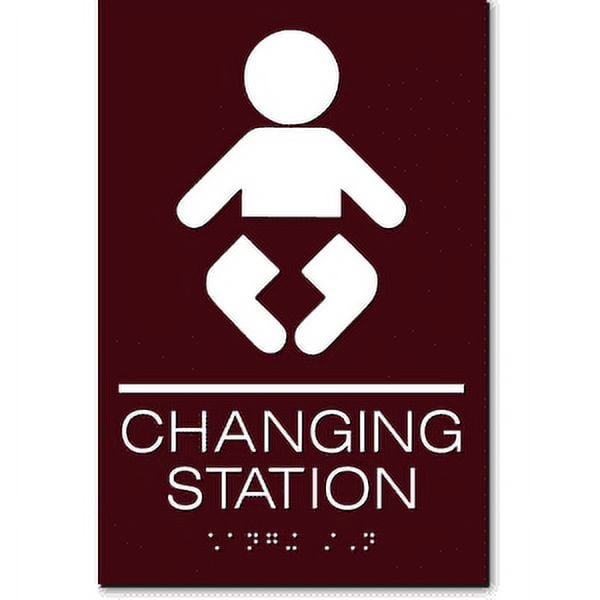 CHANGING STATION Sign-Brown / White (4 Units) - Walmart.com