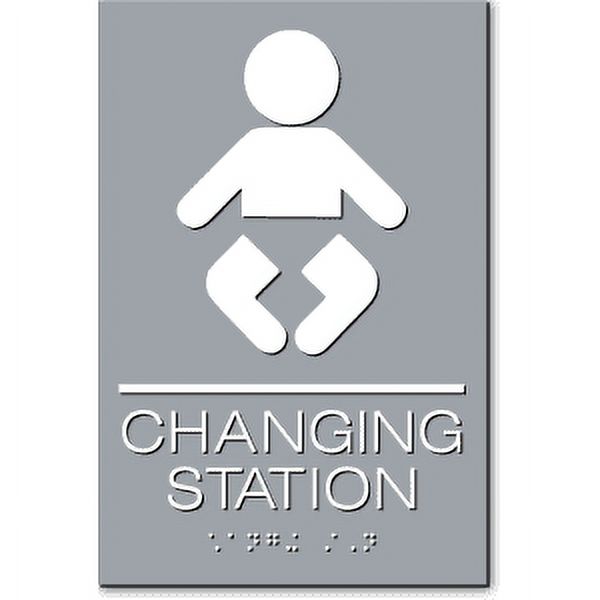 CHANGING STATION Sign-Gray / White (3 Units) - Walmart.com