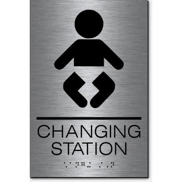 CHANGING STATION Sign-Steel / Black (3 Units) - Walmart.com