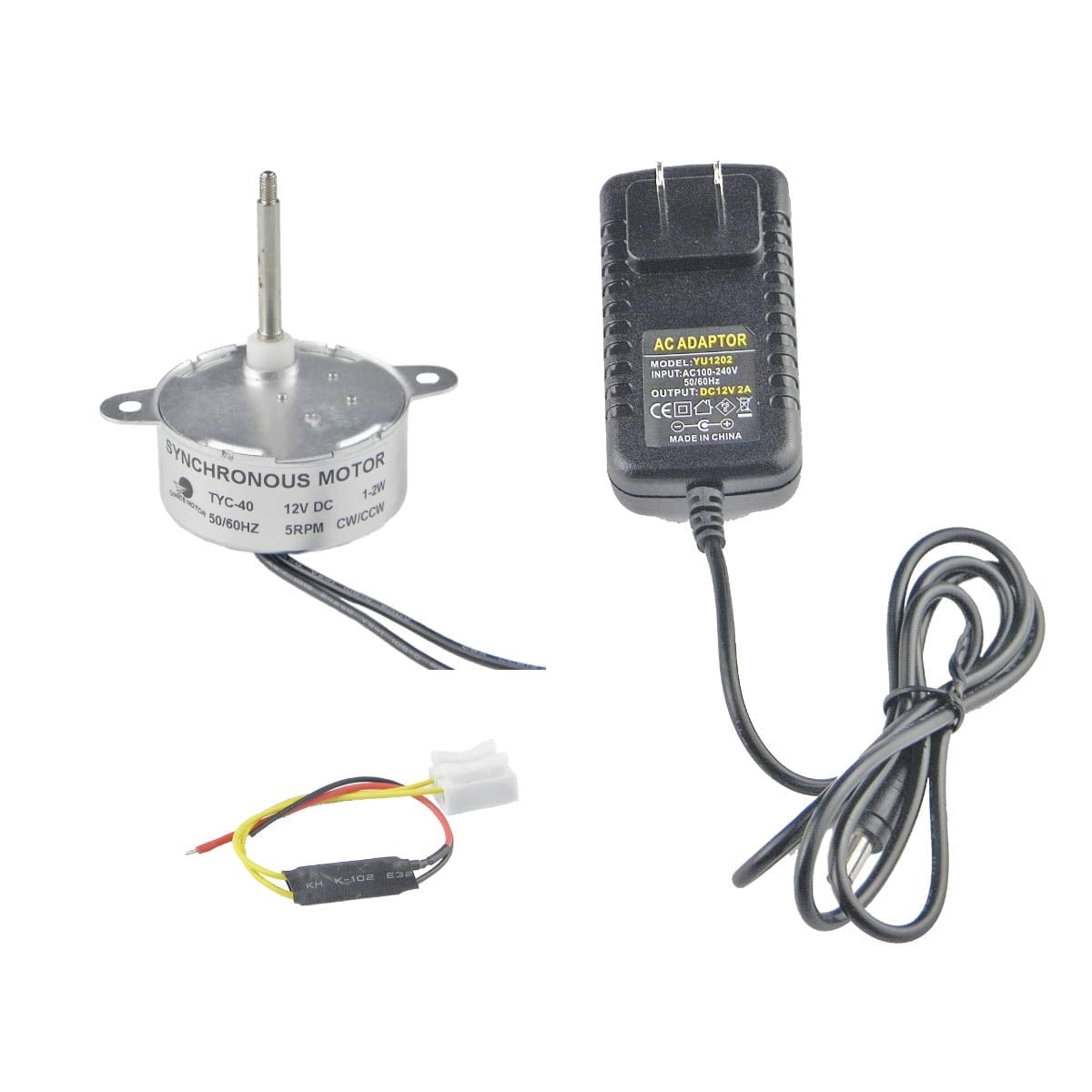 CHANS TYC-40 Electric Synchronous Motor DC 12V 5RPM Shaft 35mm with ...