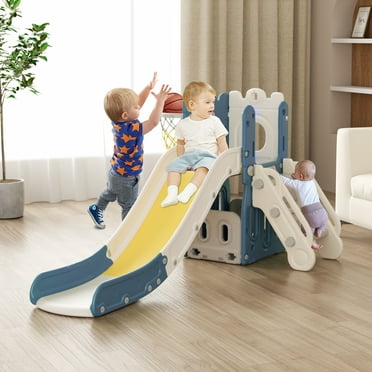 INFANS Toddler Slide, 3 in 1 Foldable Kids Slide Indoor Slideway for ...