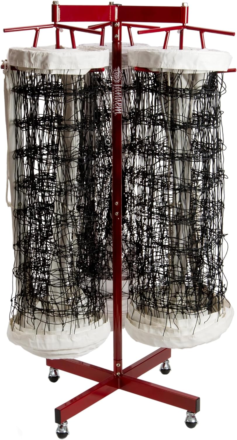 CHAOKANG Volleyball Triple Net Storage Rack - Holds 3 Standard Nets - Volleyball Equipment ...