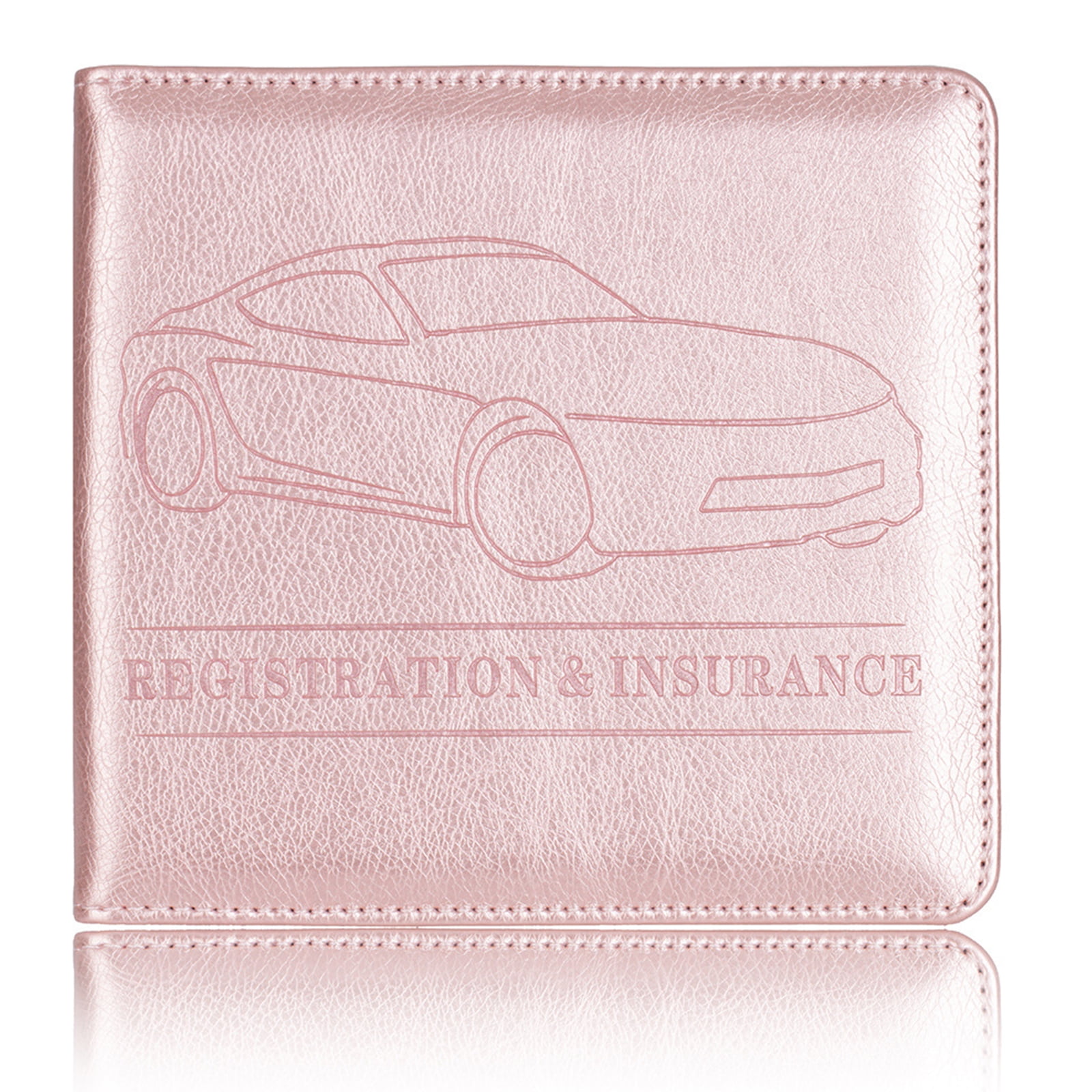 CHAOMA Leather Card Holder Car Registration & Insurance Card Holder ...