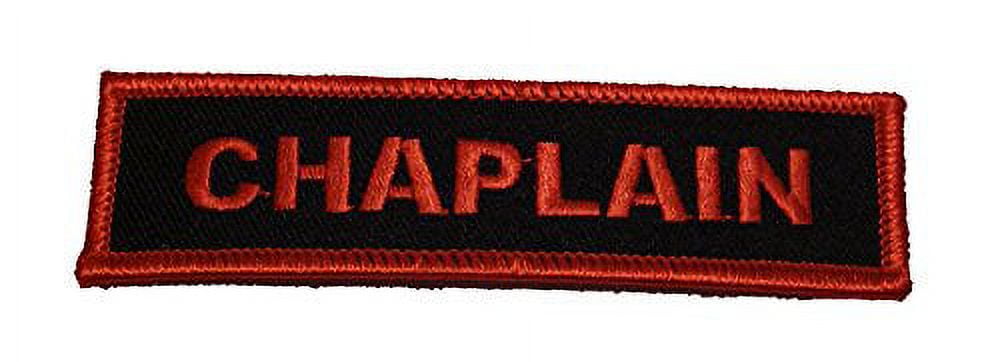 CHAPLAIN PATCH Red letters on black background - Veteran Owned Business ...