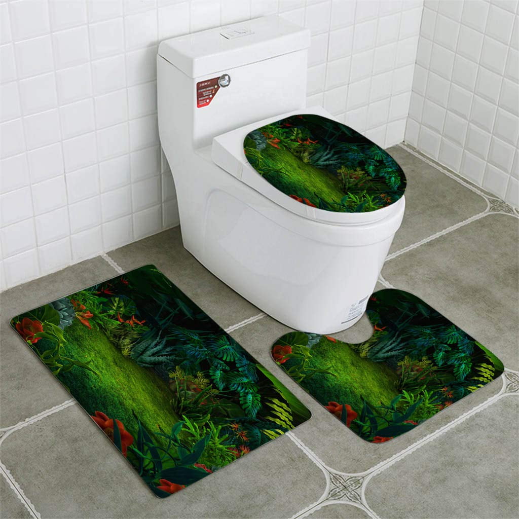 CHAPLLE Abstract Night Jungle Background 3 Piece Bathroom Rugs Set Bath ...