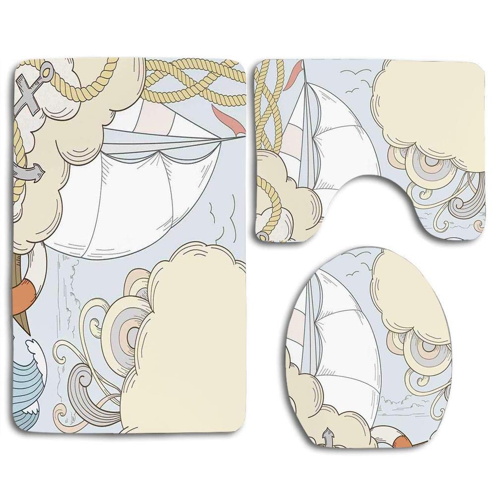 CHAPLLE Anchor Retro Sailor Boat and Sea Elements Gulls Exotic ...