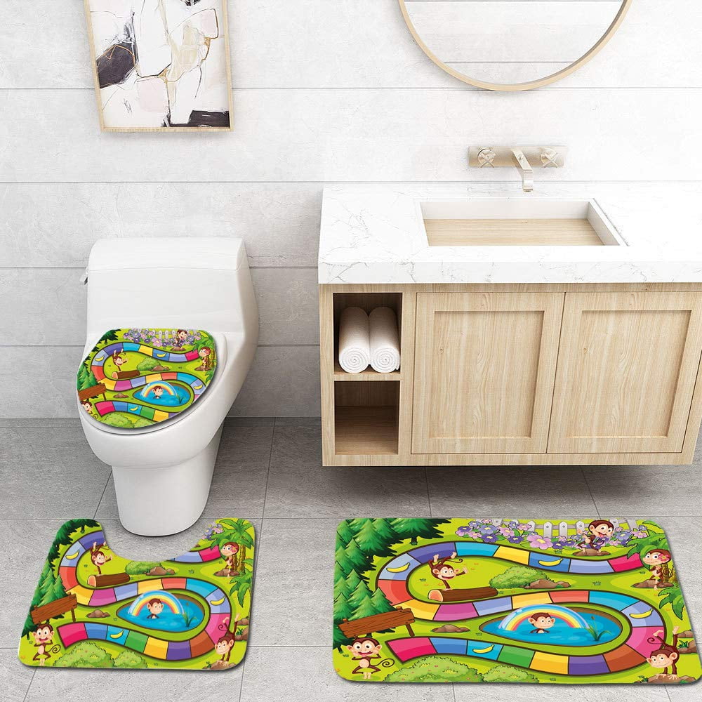 CHAPLLE Board Game Monkeys Apes in Forest Colorful Curve Line Tropical ...