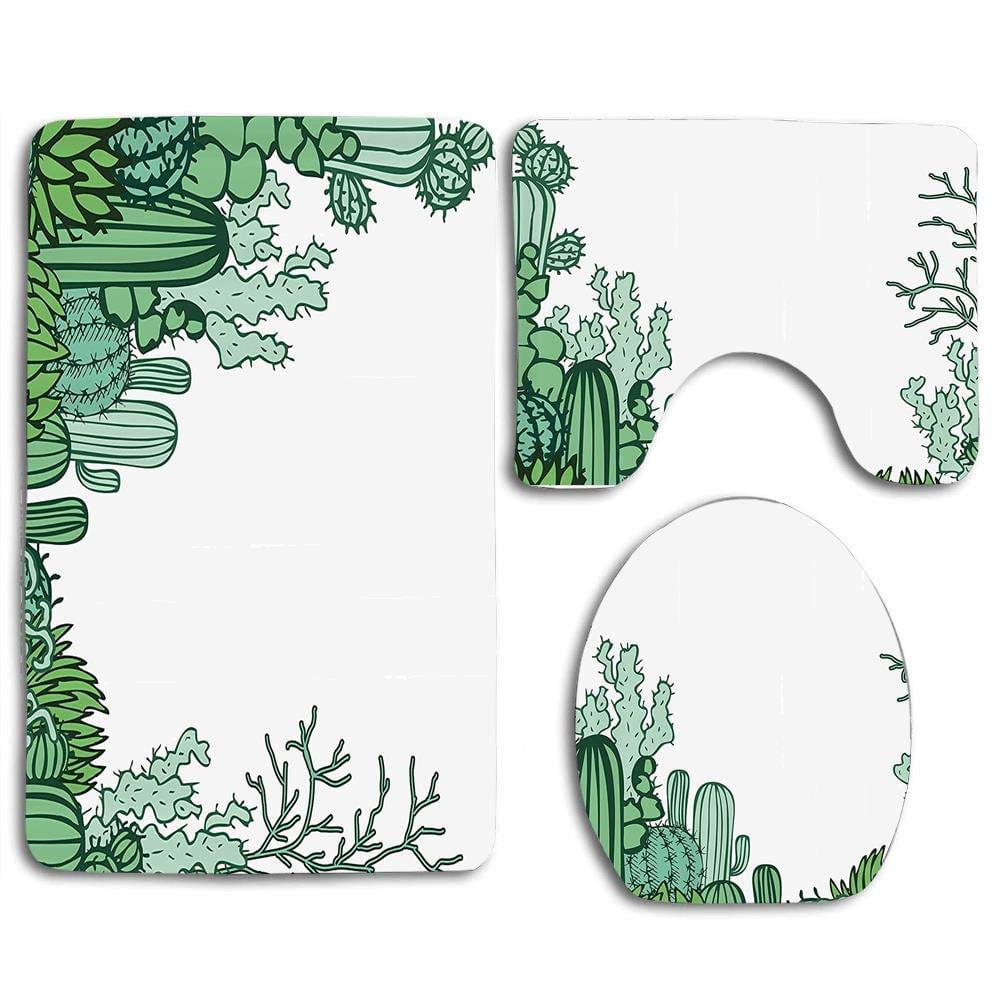CHAPLLE Cactus Arizona Desert Themed Doodle Cactus Staghorn Buckhorn Ocotillo Green Light Green ...