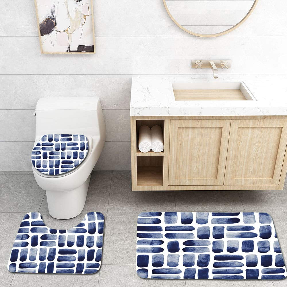 CHAPLLE Dark Blue Watercolor Brush Strokes Uneven Spots Stains Texture ...