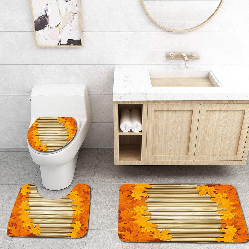 CHAPLLE Fall Fallen Leaves on Wooden Wall September Foliage Rustic ...