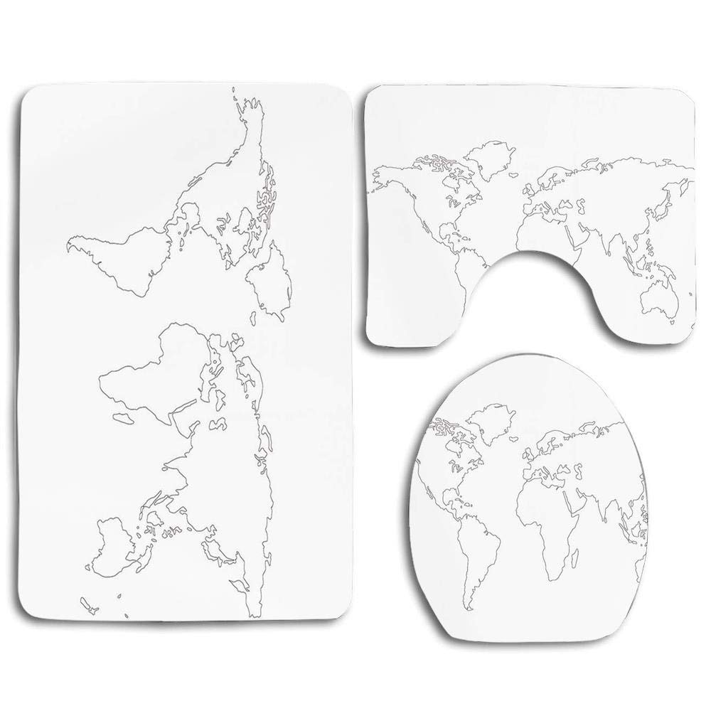 CHAPLLE Map Simplistic World Map Outline Thin Black Line Drawing ...