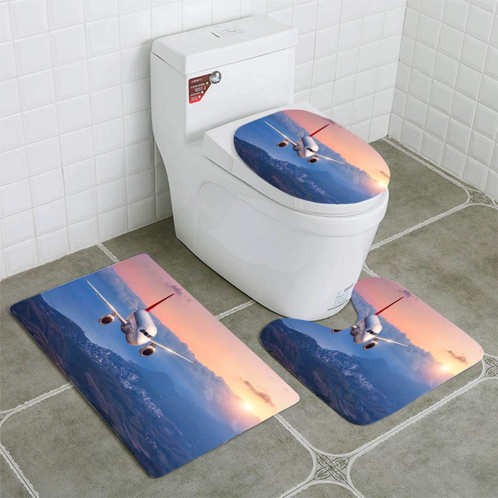 CHAPLLE Passenger airplane Landscape white airplane is flying in orange ...