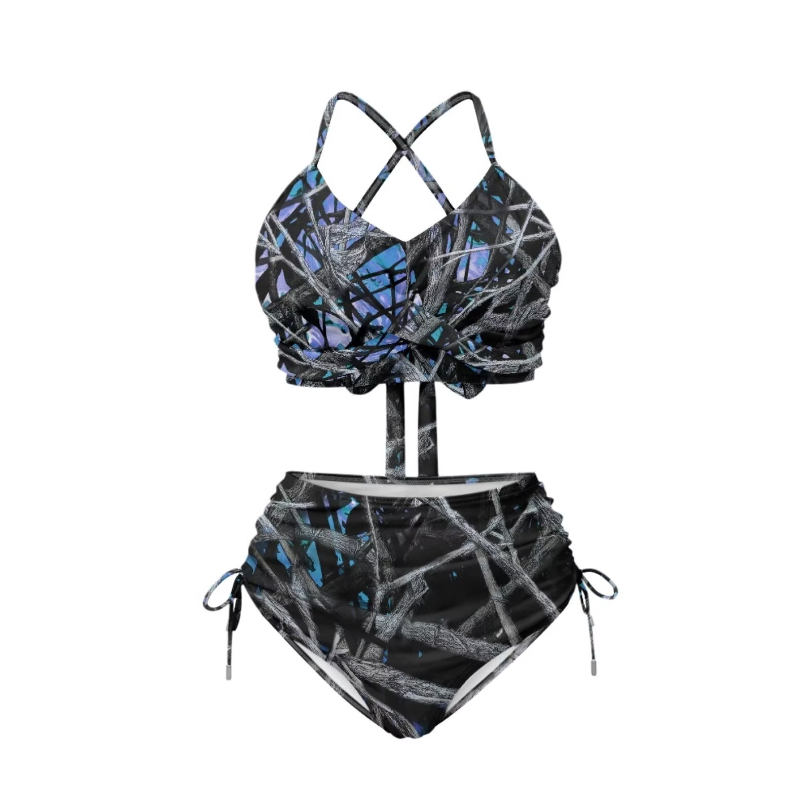 CHAQLIN Blue Camo Hunting Bikini Set for Women Two Piece Push Up ...