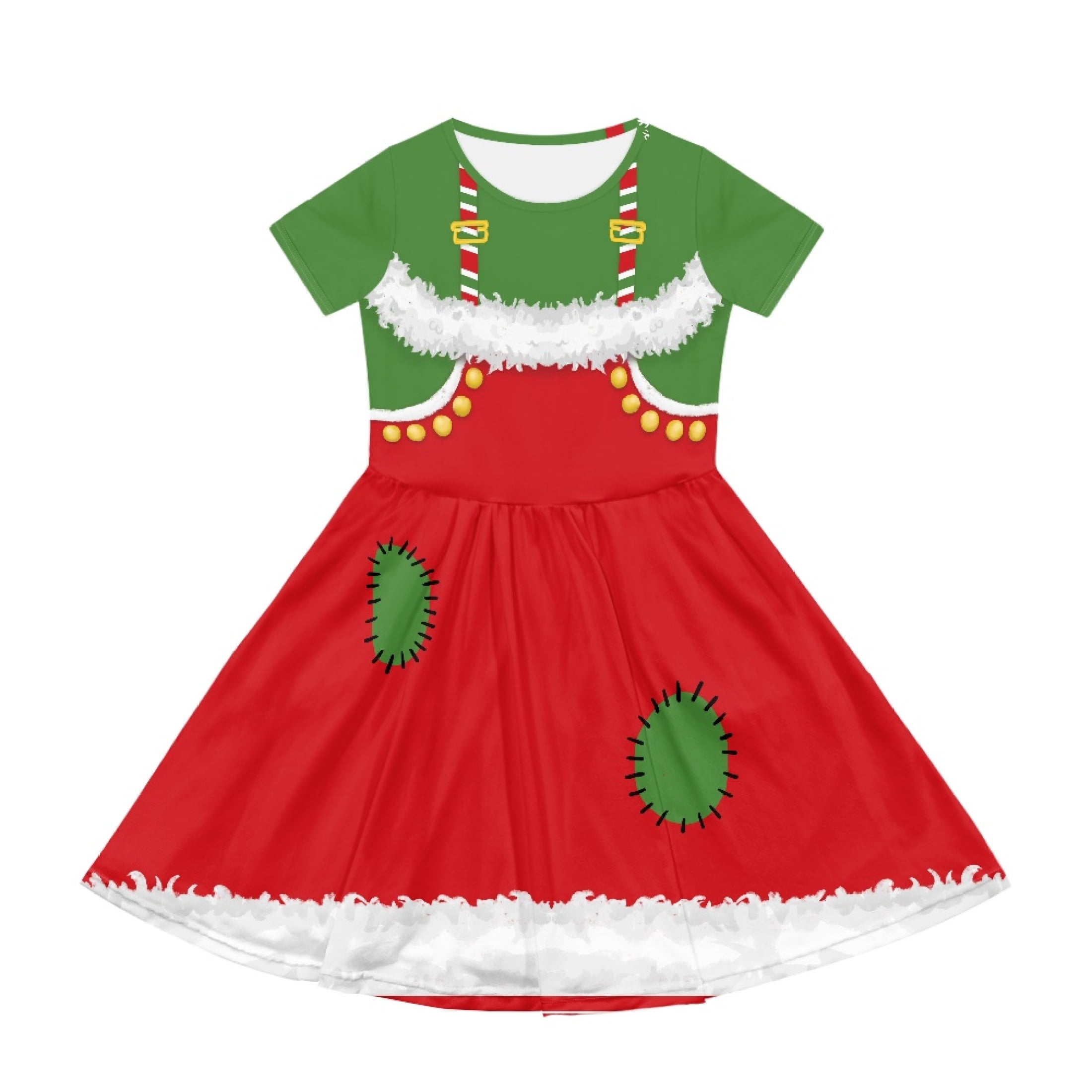 CHAQLIN Breathable Girls Short Sleeve Dress Elf Costume 2-14 Years Old ...