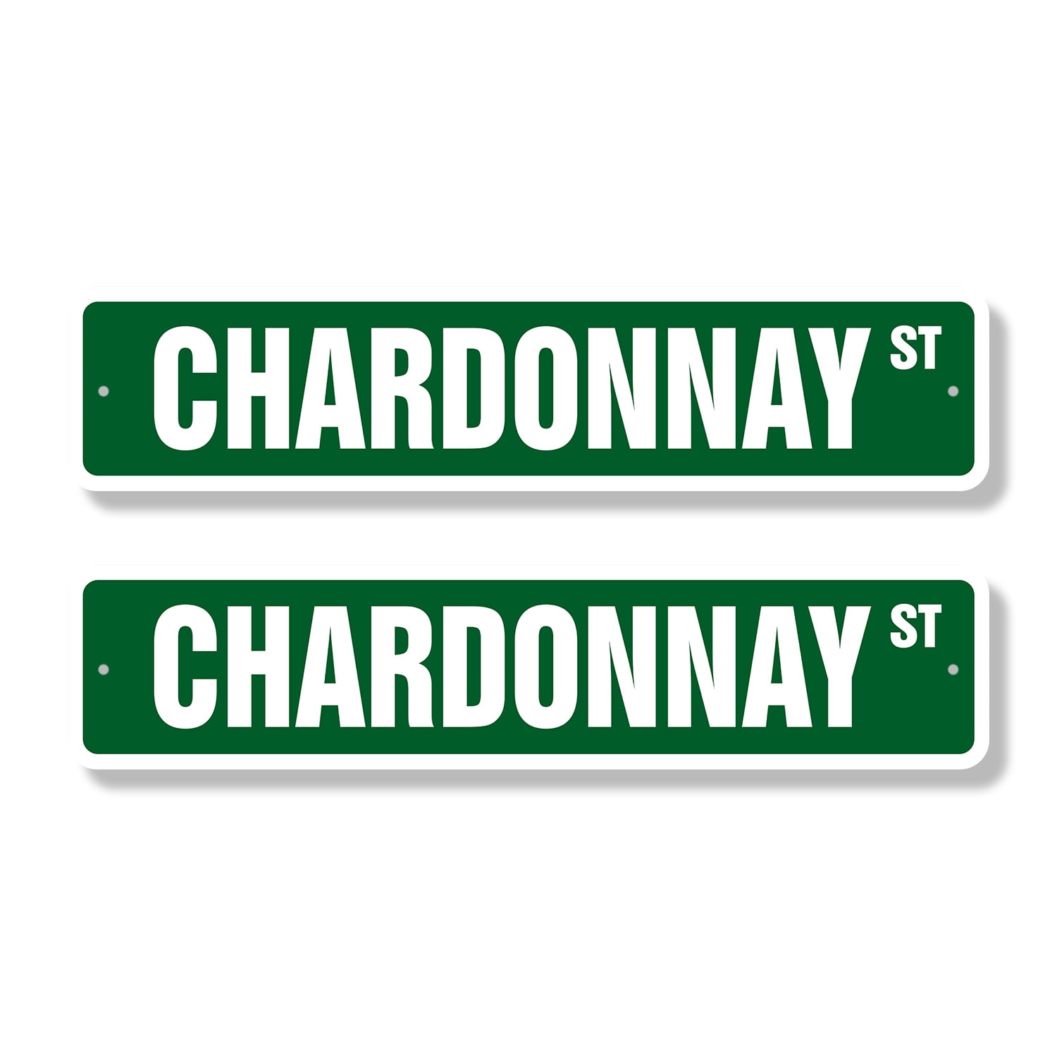 CHARDONNAY Classic Street Sign (2 Pack) wine drinker glass bar cafe ...