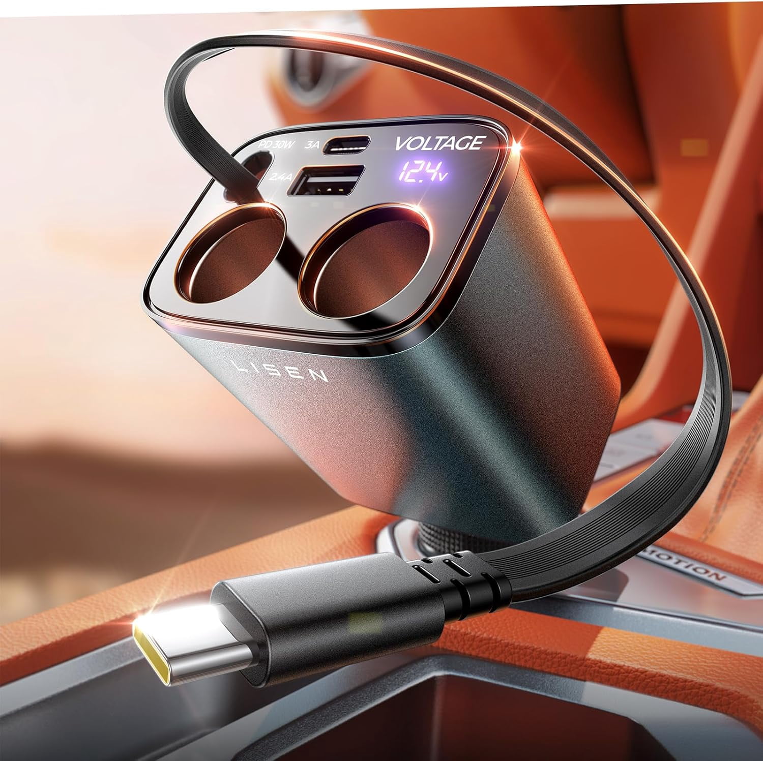 CHARGE MORE THAN 7 DEVICES: LISEN cigarette lighter splitter features a ...