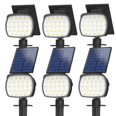 Mainstays Solar Powered Black Square Design LED Path Light, 5 Lumens ...