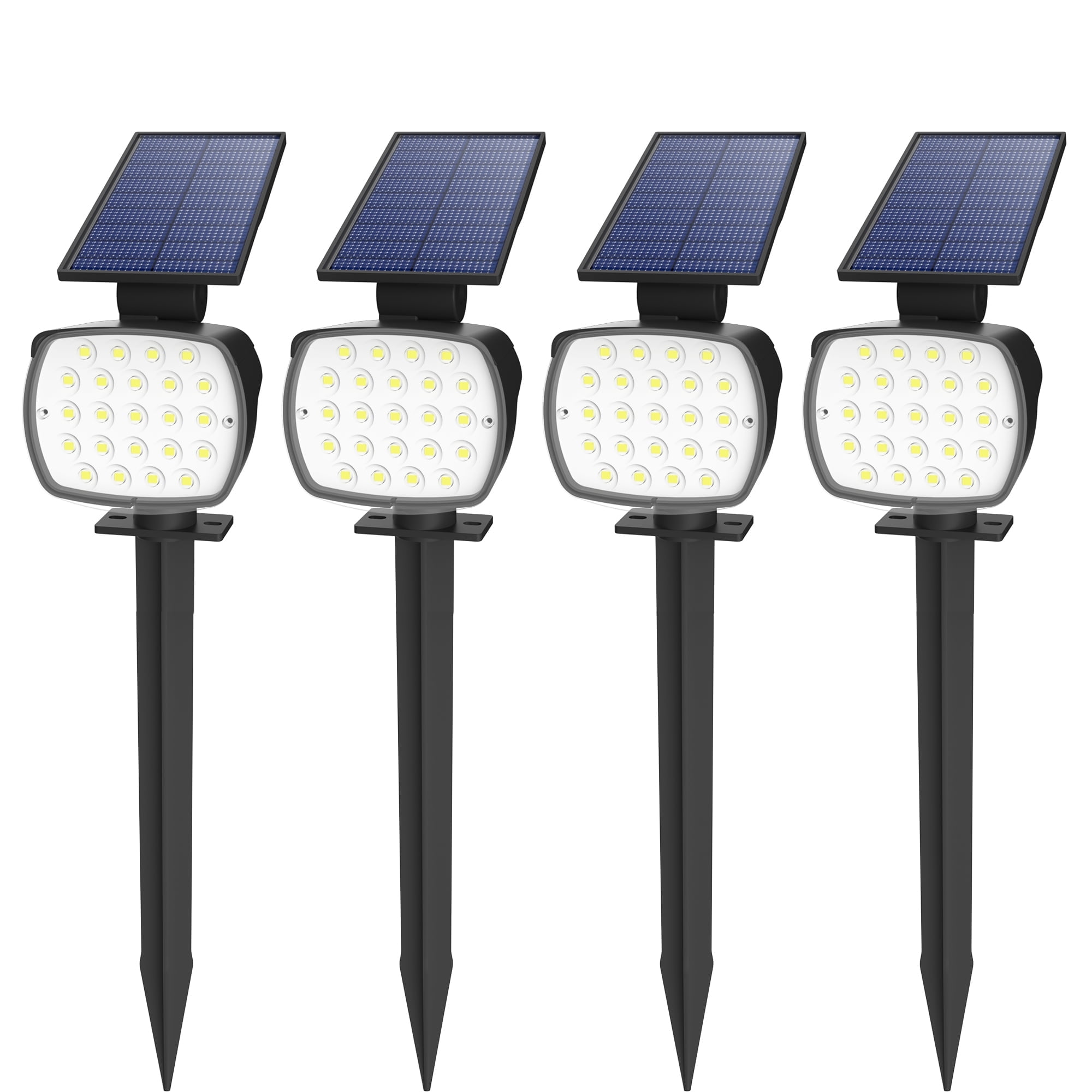 CHARKEE Solar Spot Lights Outdoor Waterproof, 4 Pack 800LM 6500K ...