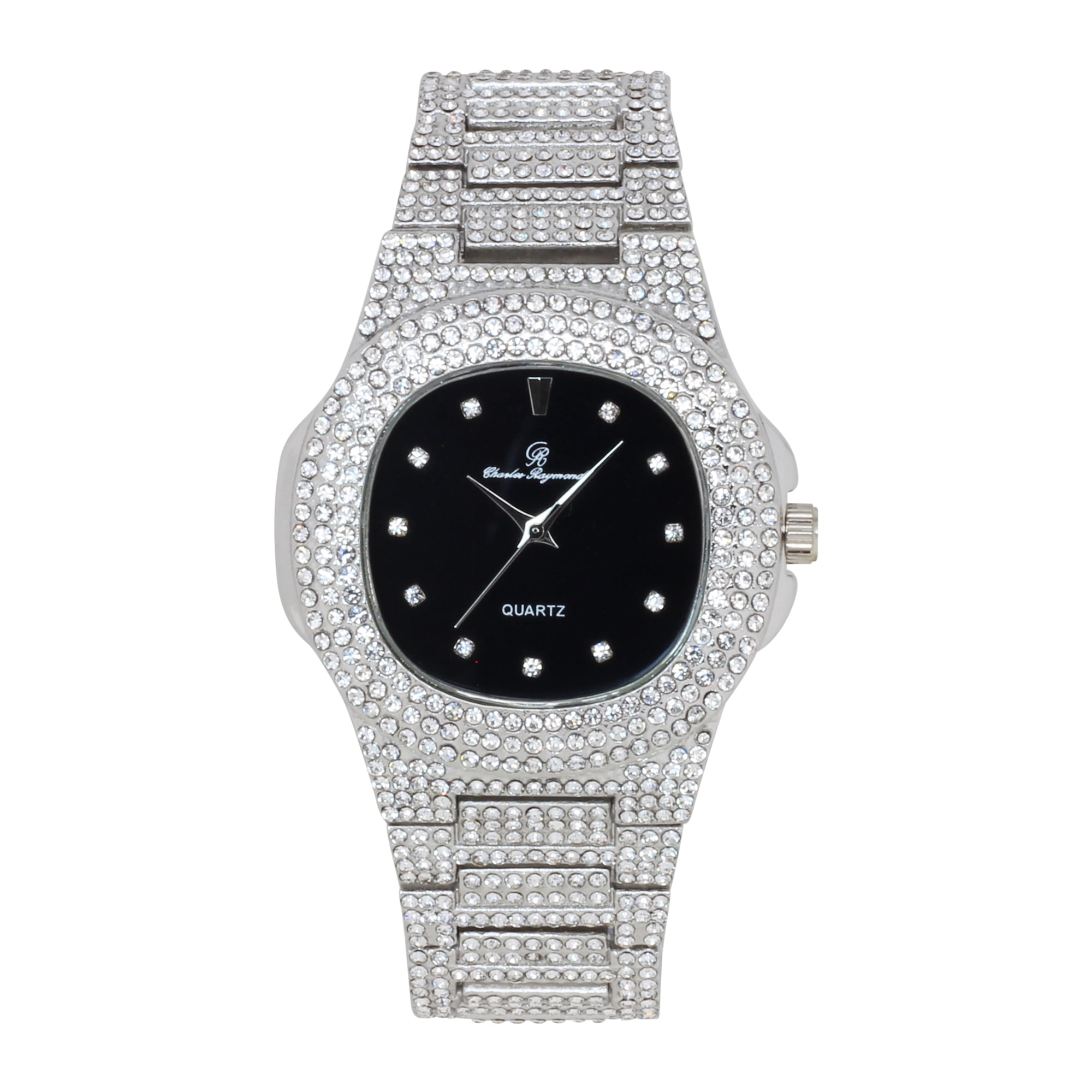CHARLES RAYMOND Women's Luxury Crystal Diamonds Iced Out Watch, a True ...