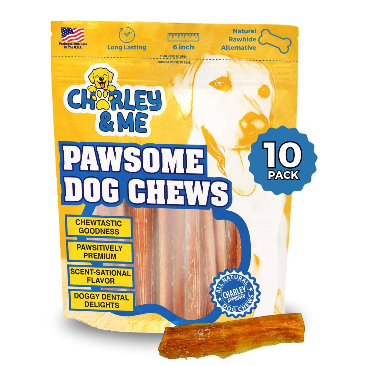 CHARLEY & ME Beef Tendons for Dogs, 100% Natural Beef Puppy Treats ...