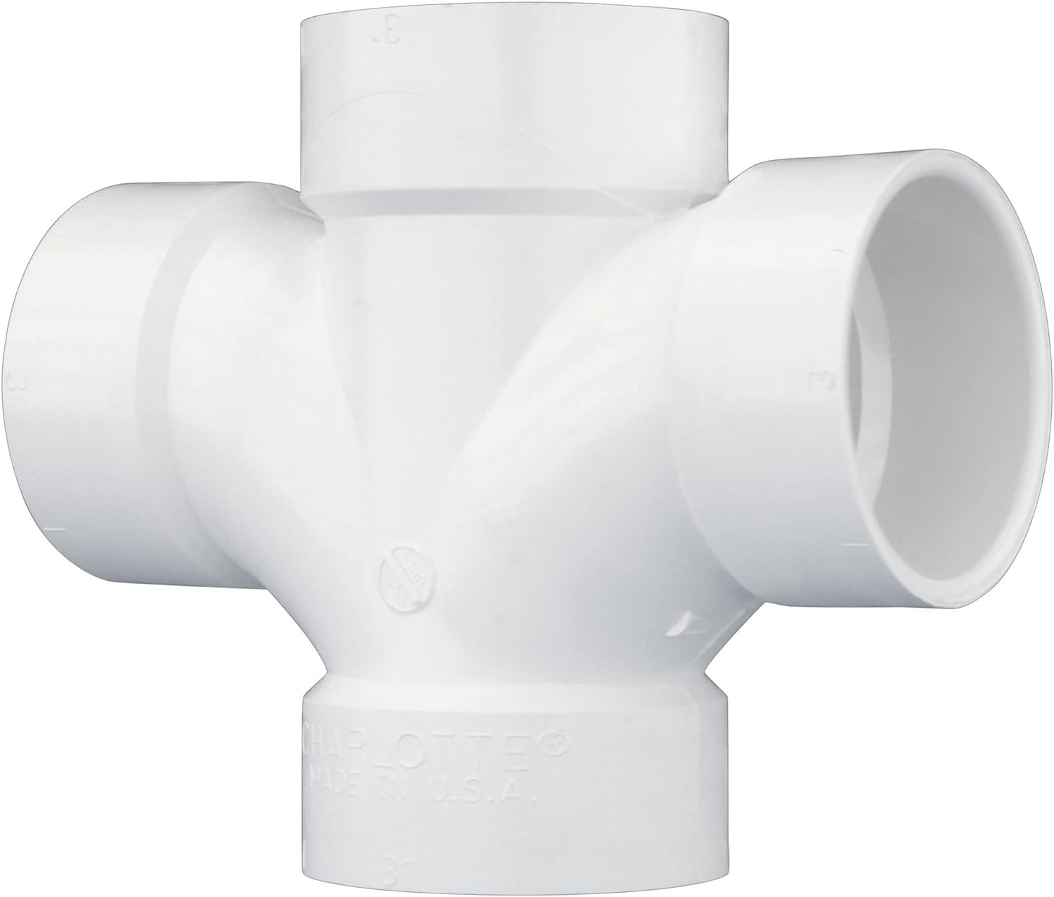 CHARLOTTE PIPE 3 DWV Double Sanitary TEE DWV Drain, Waste and Vent 1 ...