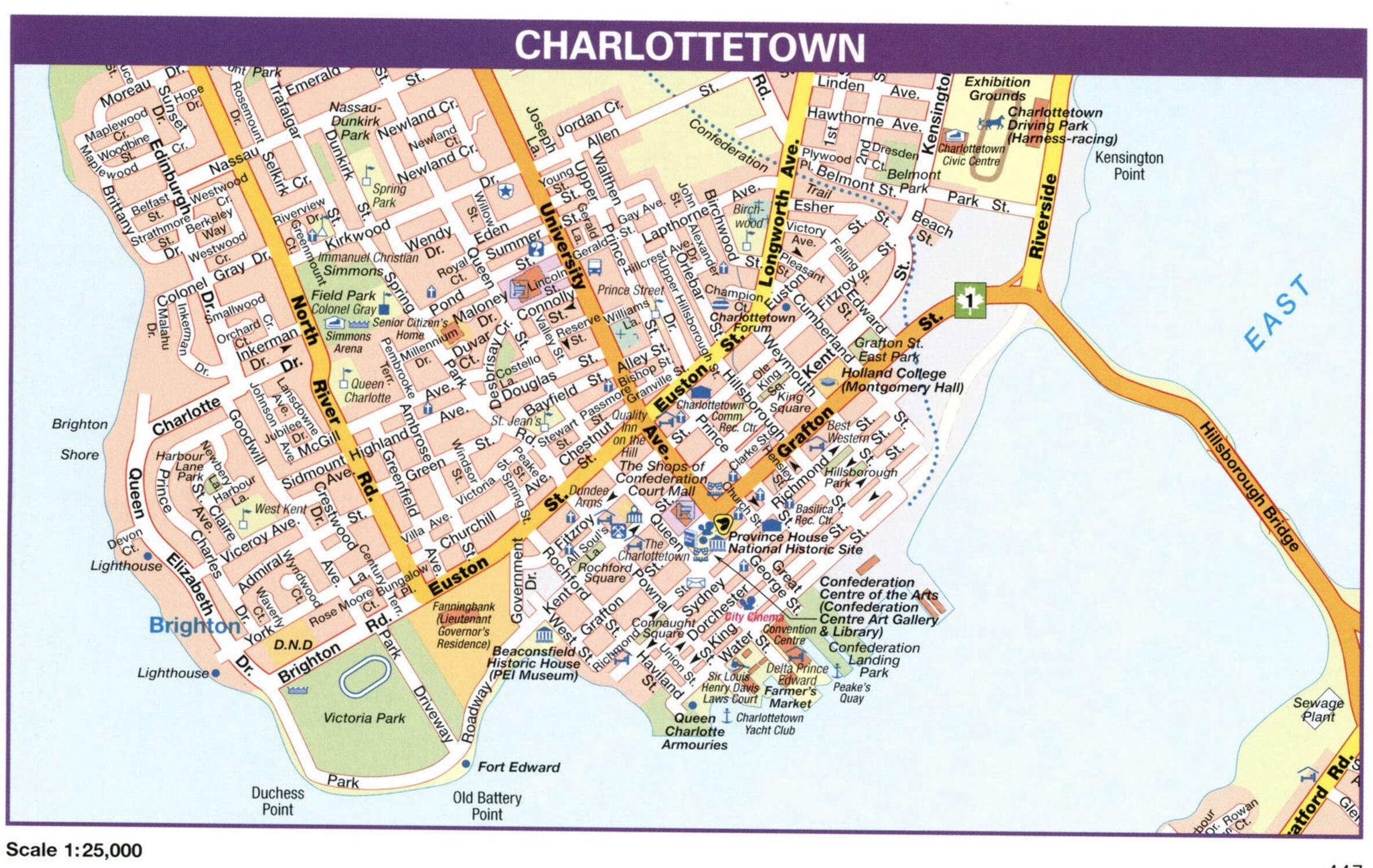 Charlottetown Pei Canada Map Glossy Poster Picture Photo Print Banner ...
