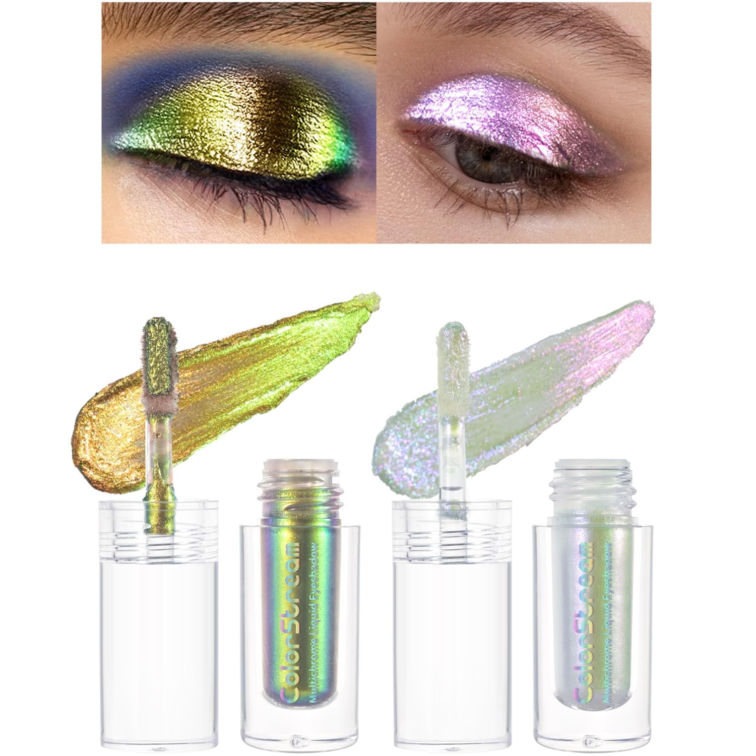 CHARMACY Liquid Duochrome Eyeshadow, Multi-Dimensional Eye Looks, Long ...