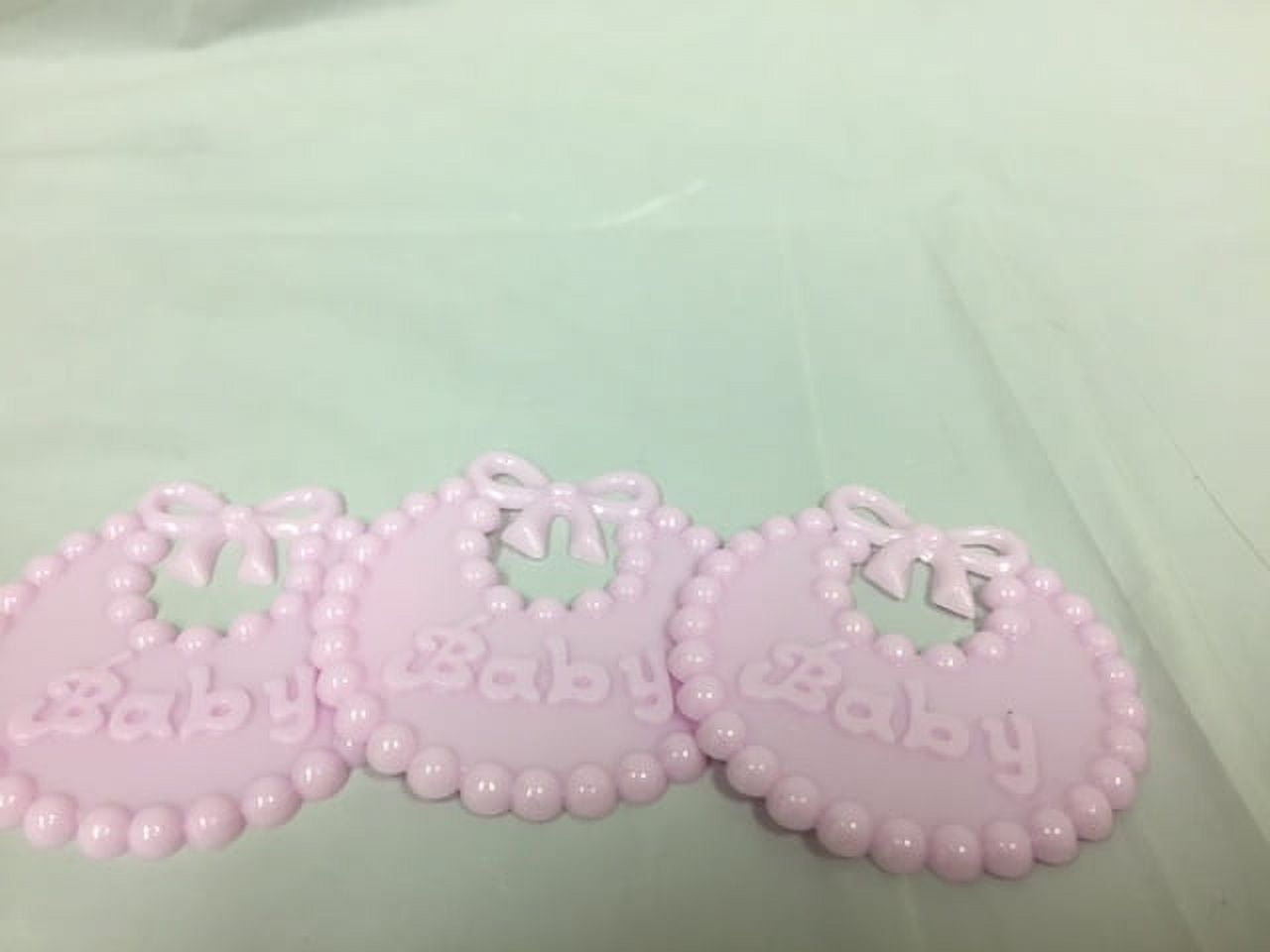 CHARMED 2.5" PLASTIC BABY BIBS 24 PIECES PINK COLORS. Baby shower ...